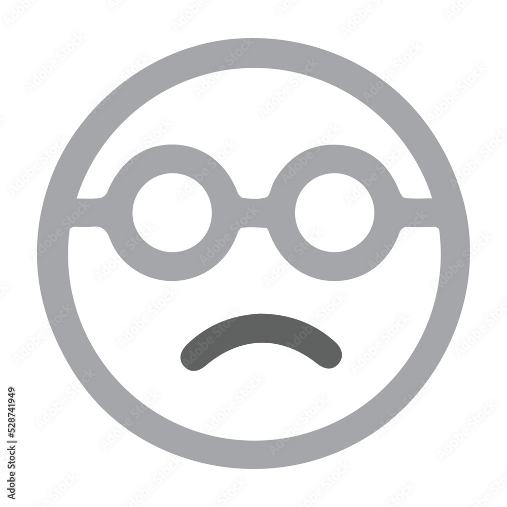 Nerd face emoji icon- clever emoticon with glasses- often used to ...