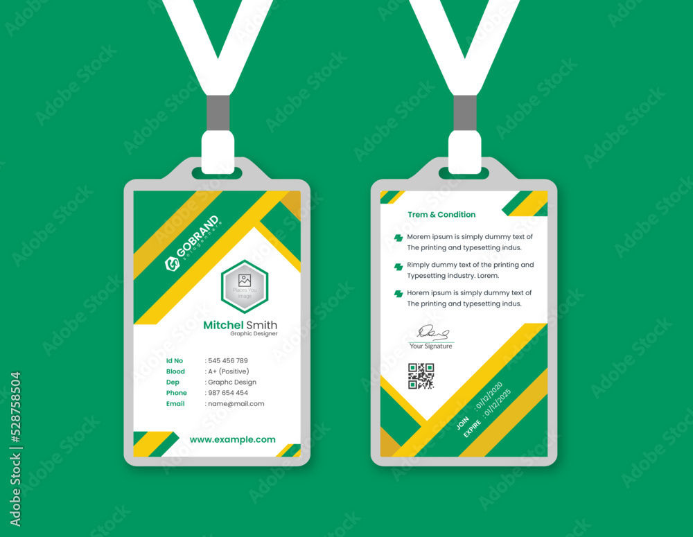 Simple Id Card Design, Professional Identity Card Template Stock Vector ...