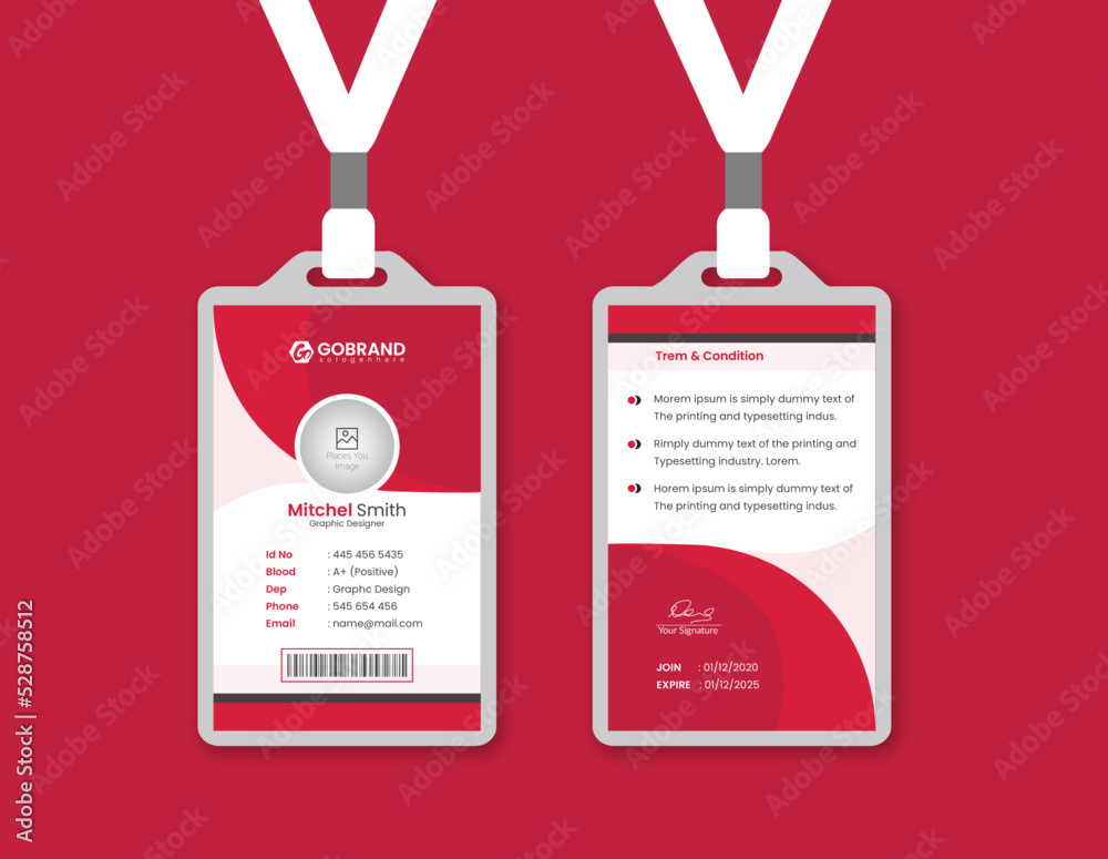 Simple Id Card Design, Professional Identity Card Template Stock Vector ...