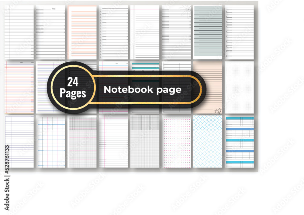Vetor de notebook paper journal , kdp interior, Notebook pages, journal ...