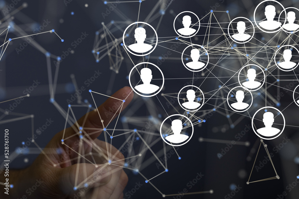 Global network. Blockchain. 3D illustration. Neural networks and ...