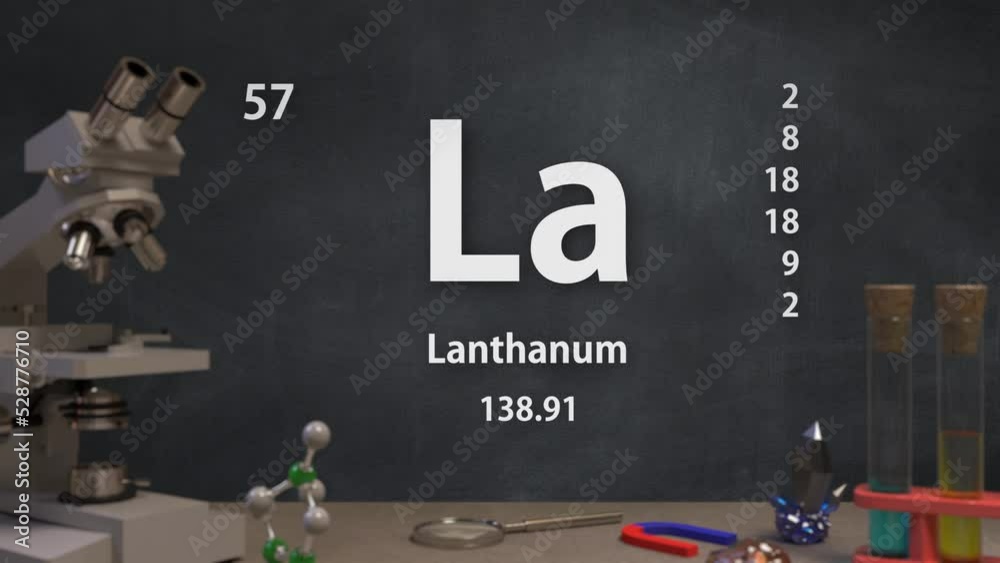 Element 57 La Lanthanum of the Periodic Table Infographic vídeo do ...