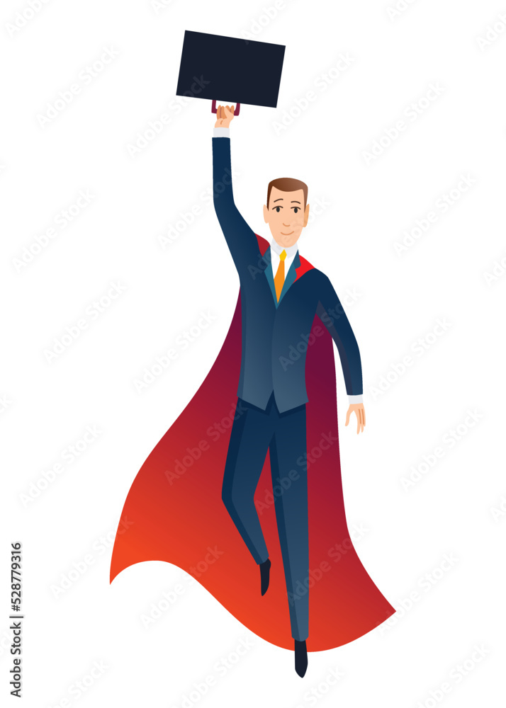 Businessman superhero character. Office worker or manager in costume ...