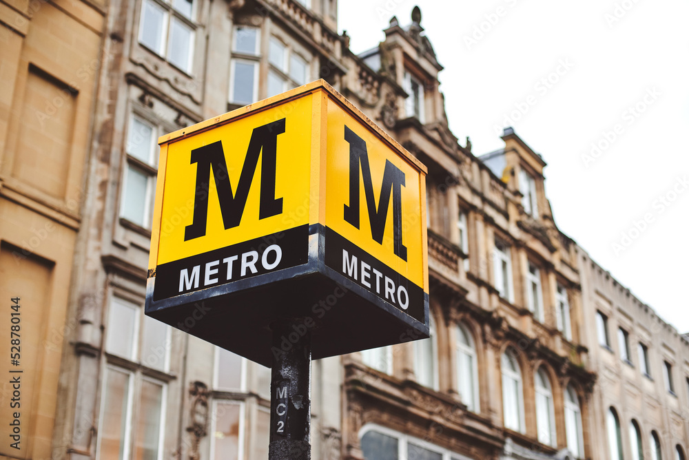 Newcastle, England, 20 August 2022: Tyne and Wear Metro rapid transit ...