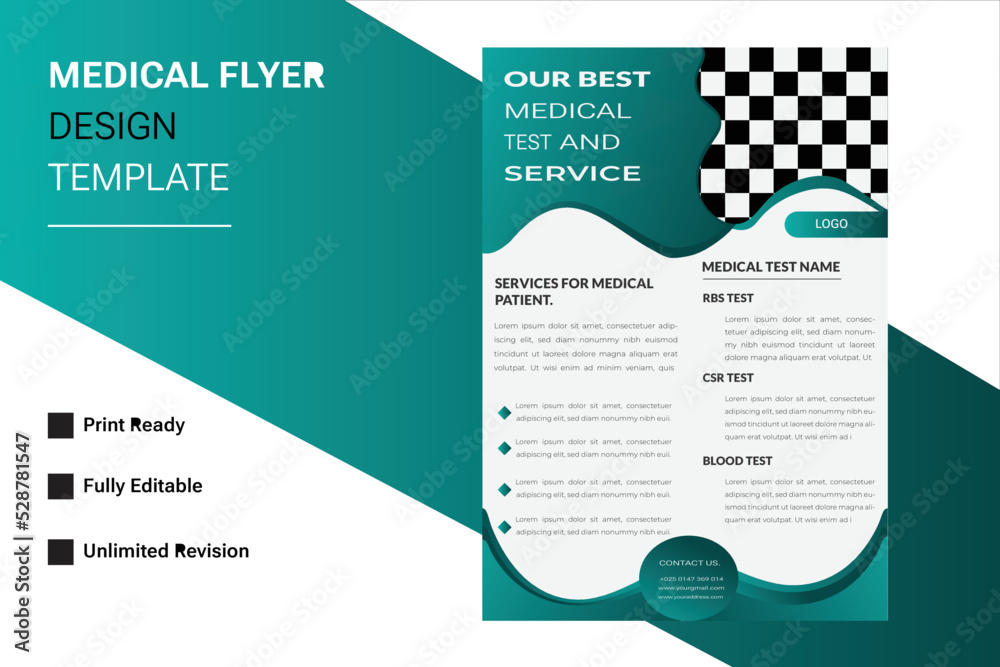 Medical Healthcare flyer template design for a report and medical ...