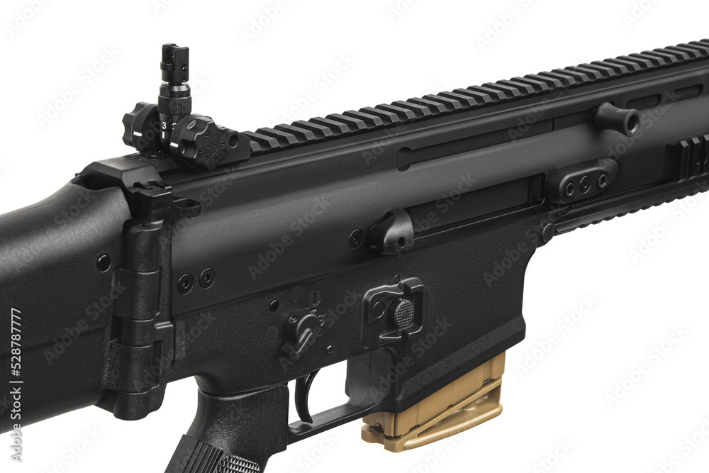 Modern automatic rifle isolated on white. Weapons for police, special ...