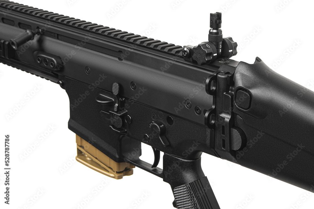 Modern automatic rifle isolated on white. Weapons for police, special ...