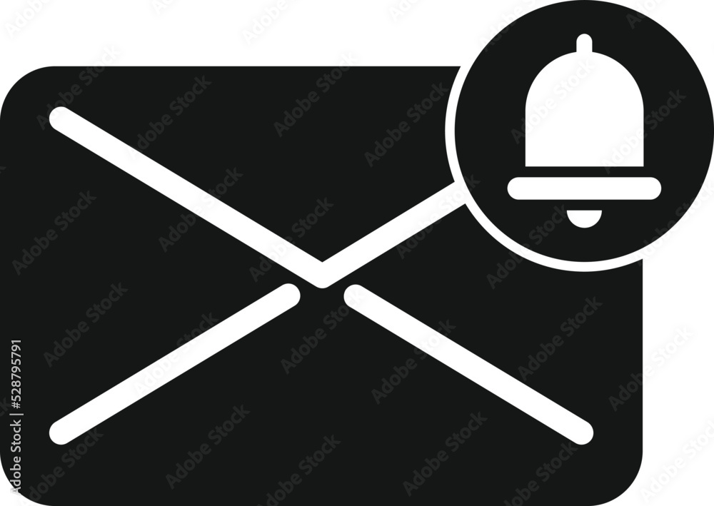 Email bell icon simple vector. Subscribe message. Notice letter Stock ...