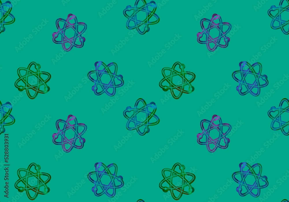 Back to school seamless cartoon atom pattern for kids and wrapping ...