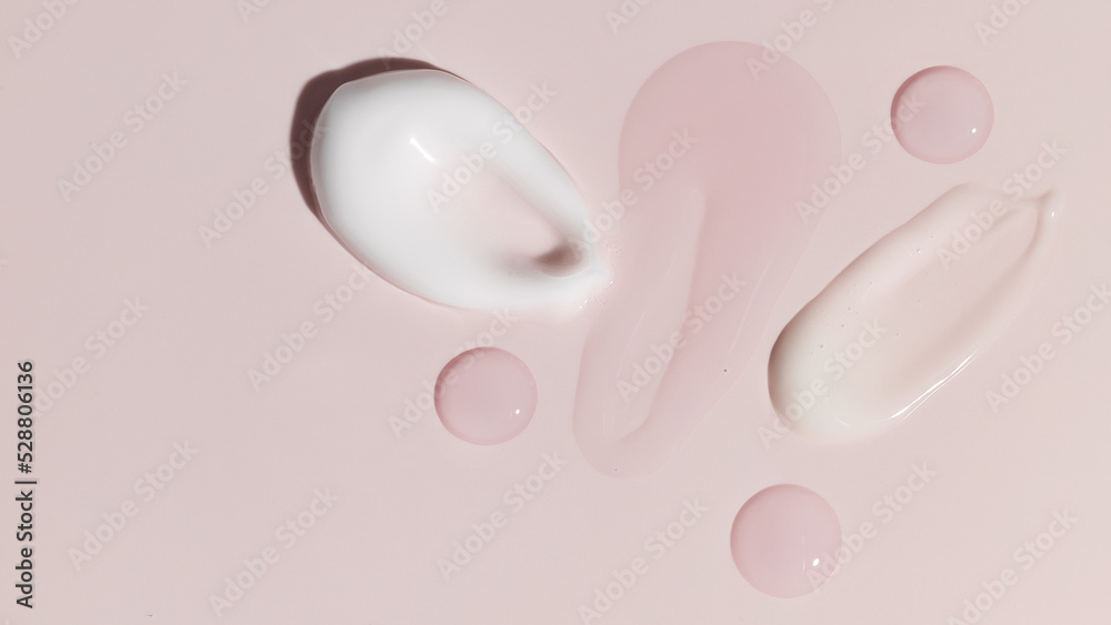 Composition of various cosmetic mask, creams, serum and lotion smear on ...