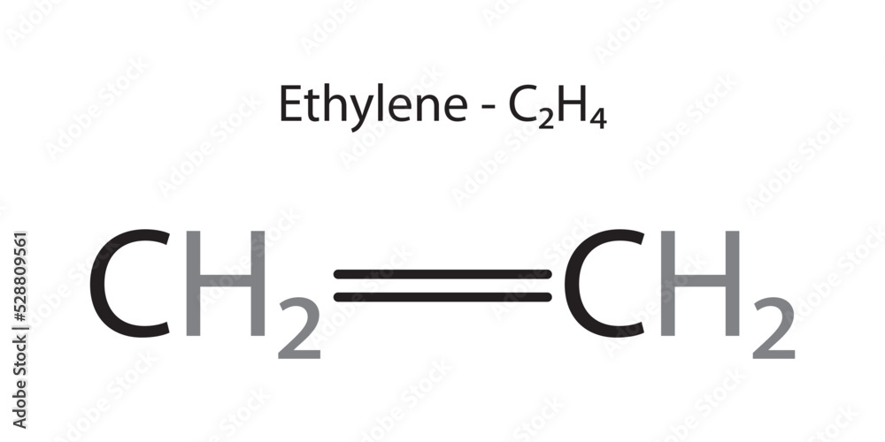 The molecular formula of ethylene. Ethylene is a colorless gas of the ...
