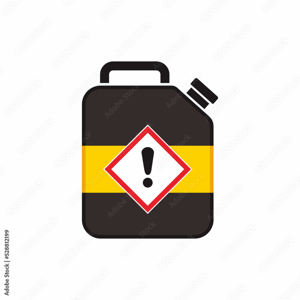 Hazardous material container with danger for health symbol and ...