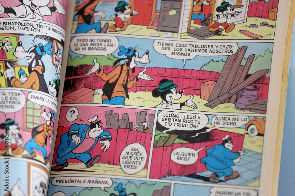 Mickey Mouse comics magazine with Goofy and Peg-Leg Pete. Magazine with ...