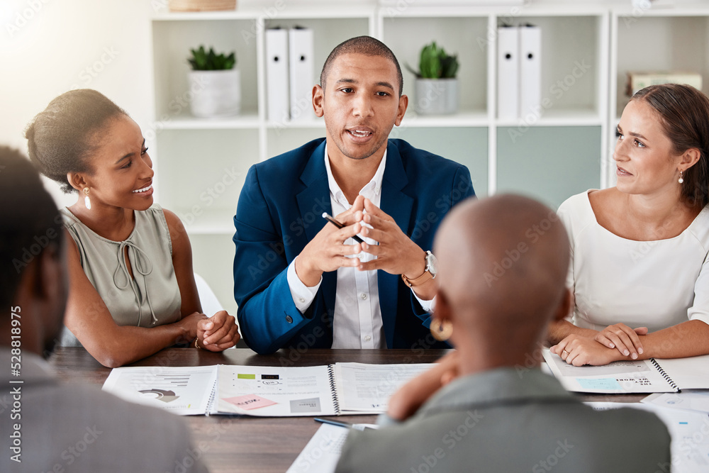 Leadership, ceo or b2b with teamwork, collaboration and planning with ...