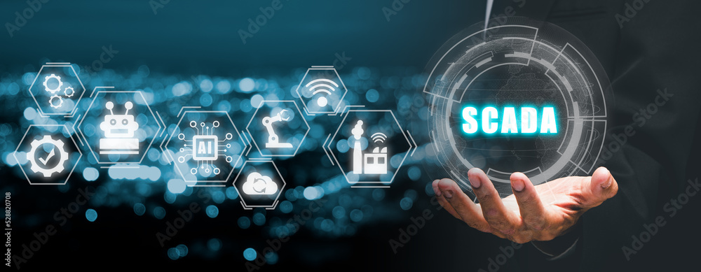 SCADA Supervisory control and data acquisition technology concept ...