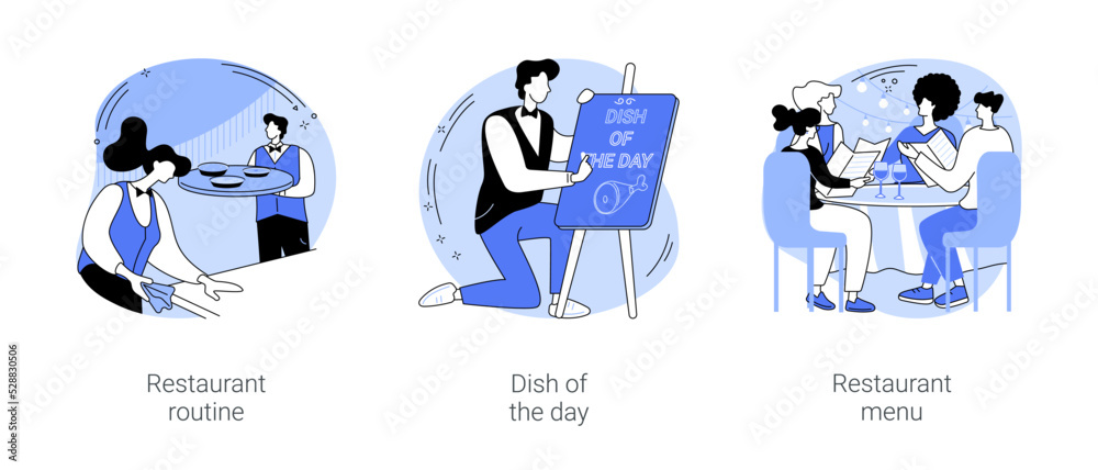 Restaurant business isolated cartoon vector illustrations se Stock ...