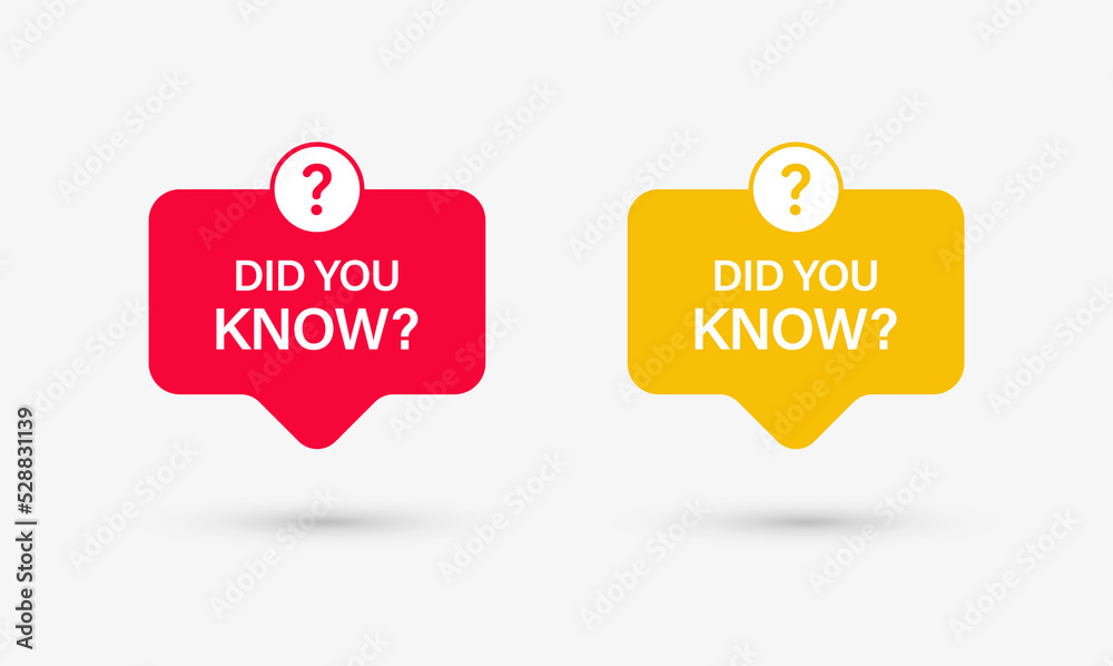 did you know label banner with question mark icon in speech bubble. ask ...