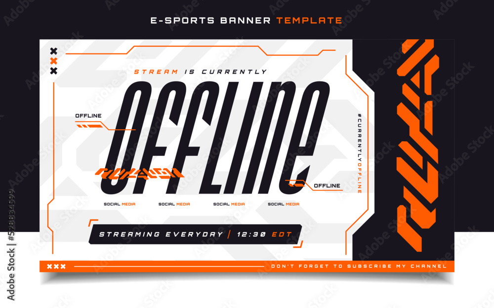 Stream is Offline E-sports Gaming Banner Template for Social Media ...
