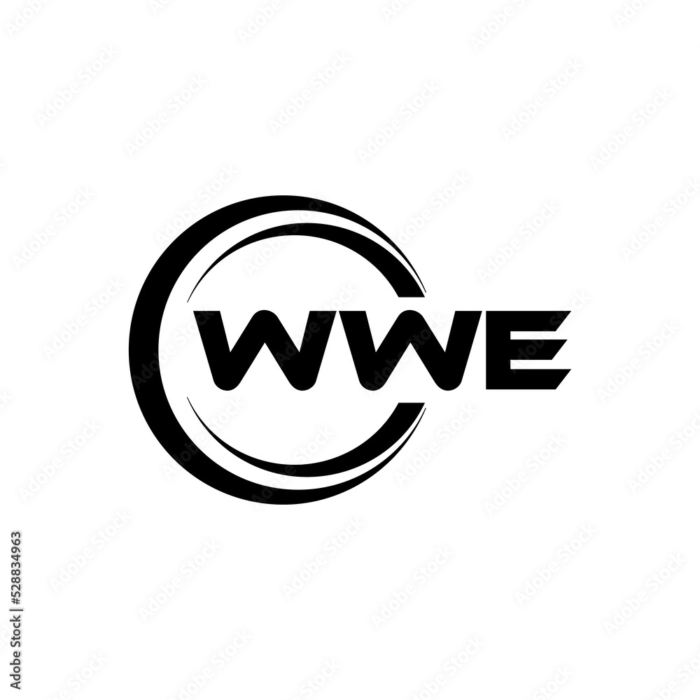 WWE letter logo design with white background in illustrator, cube logo ...