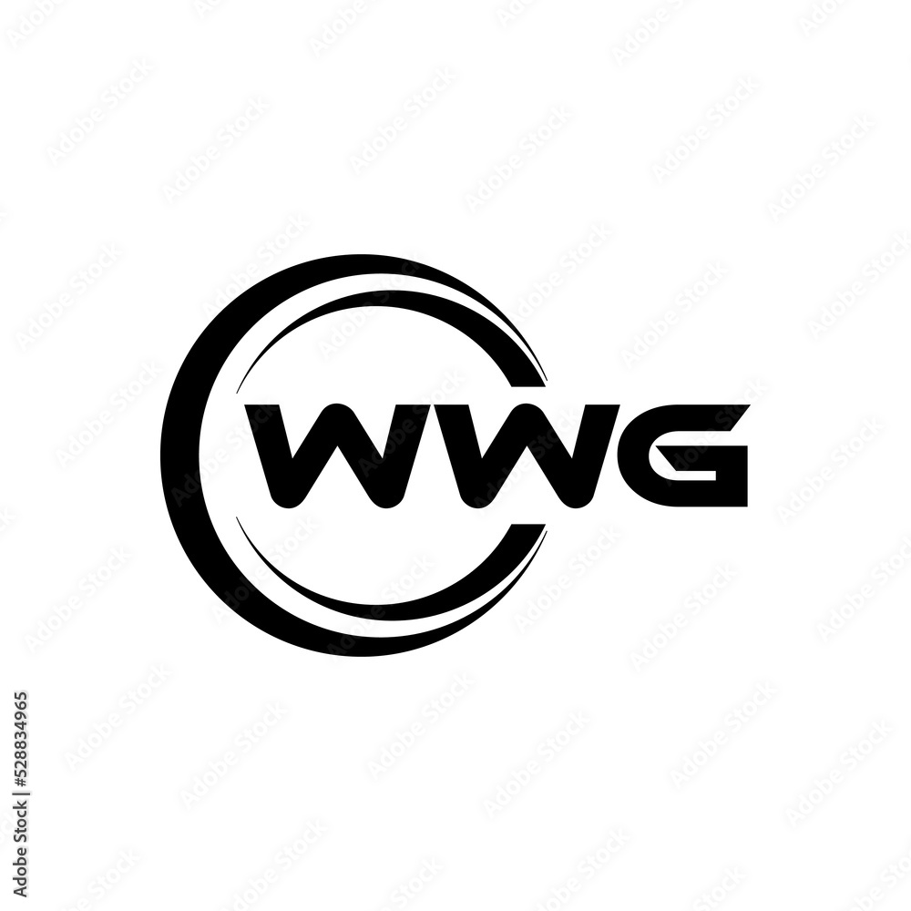 WWG letter logo design with white background in illustrator, cube logo ...