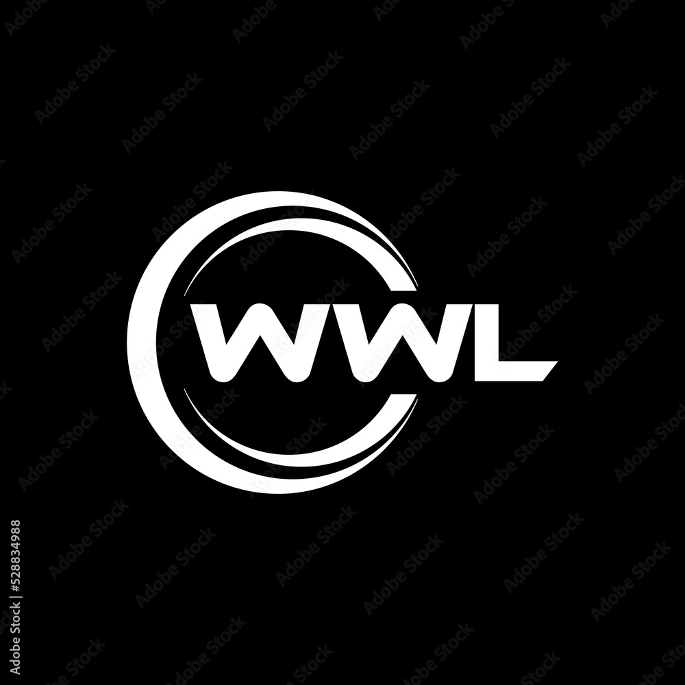 WWL letter logo design with black background in illustrator, cube logo ...
