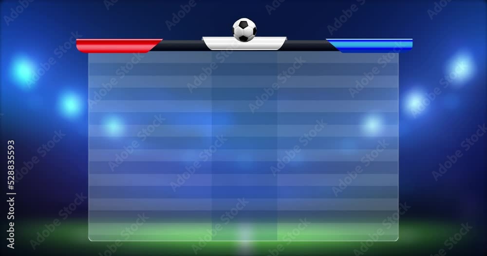 Soccer information panel for sport score card and result display on ...