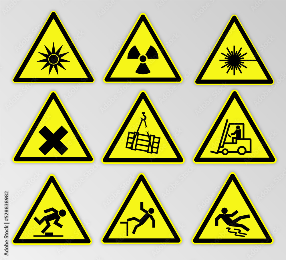 Warning/Danger signs models / Ai Illustrator Stock Vector | Adobe Stock