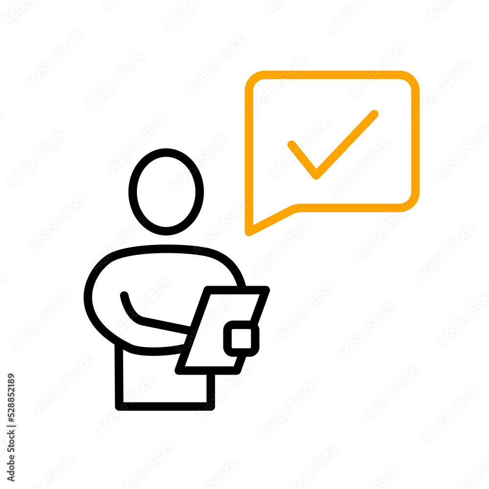 Approved process concept line icon. Simple element illustration ...