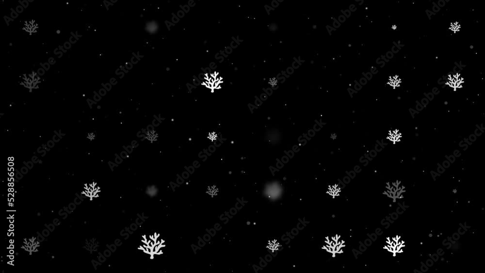 Template animation of evenly spaced coral symbols of different sizes ...