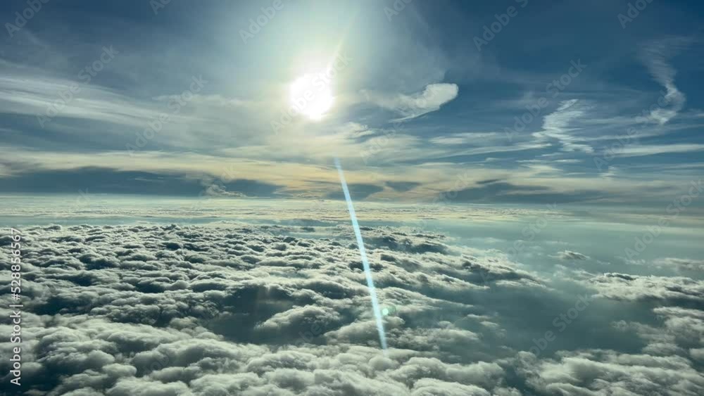 Video „Beautiful flight scene while flying at creuise level over layers ...