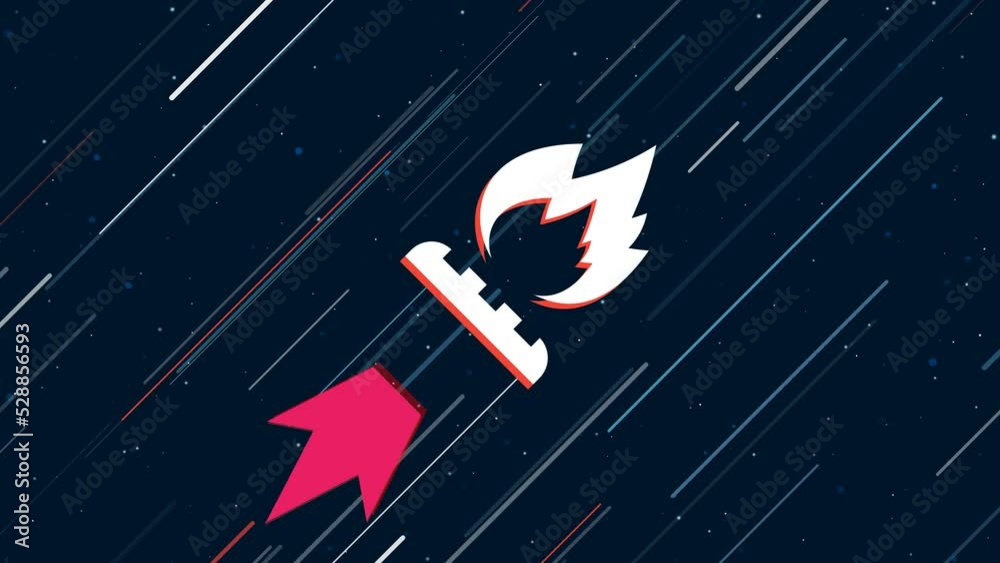 Gas symbol flies through the universe on a jet propulsion. The symbol ...