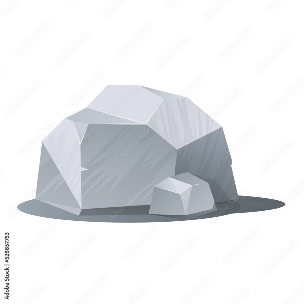 Cartoon rock stone vector illustration clipart isolated on white ...