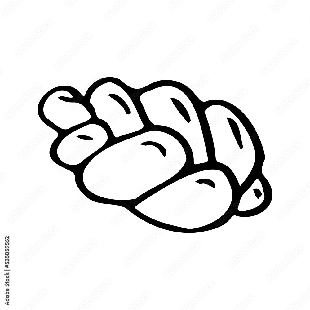 Challah holiday Jewish braided loaf, vector icon, black line design ...