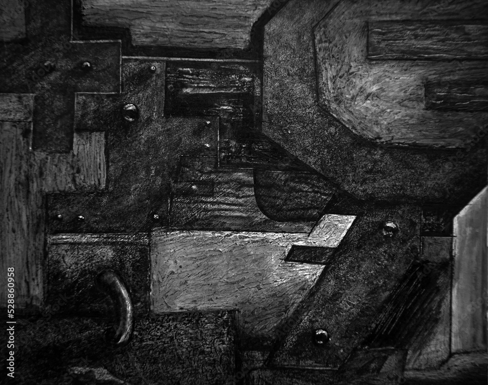 black and white , drawing Light and shadow geometric shapes creative ...