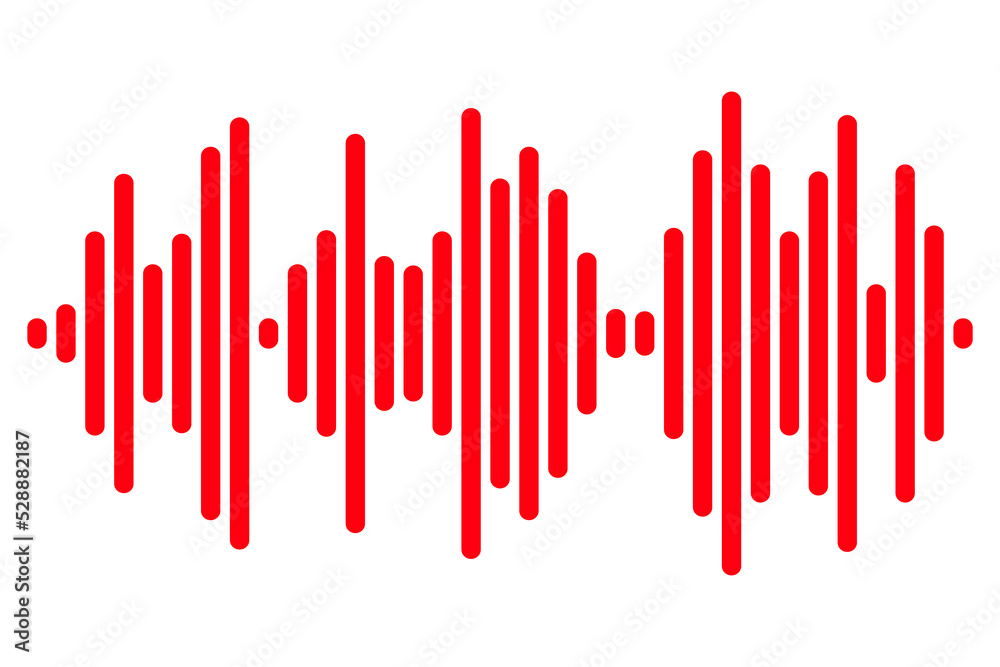 Equalizer musical sound wave isolated on white background. Vector ...