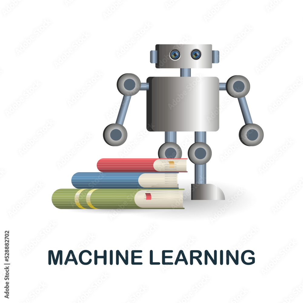 Machine Learning icon. 3d illustration from artificial intelligence ...
