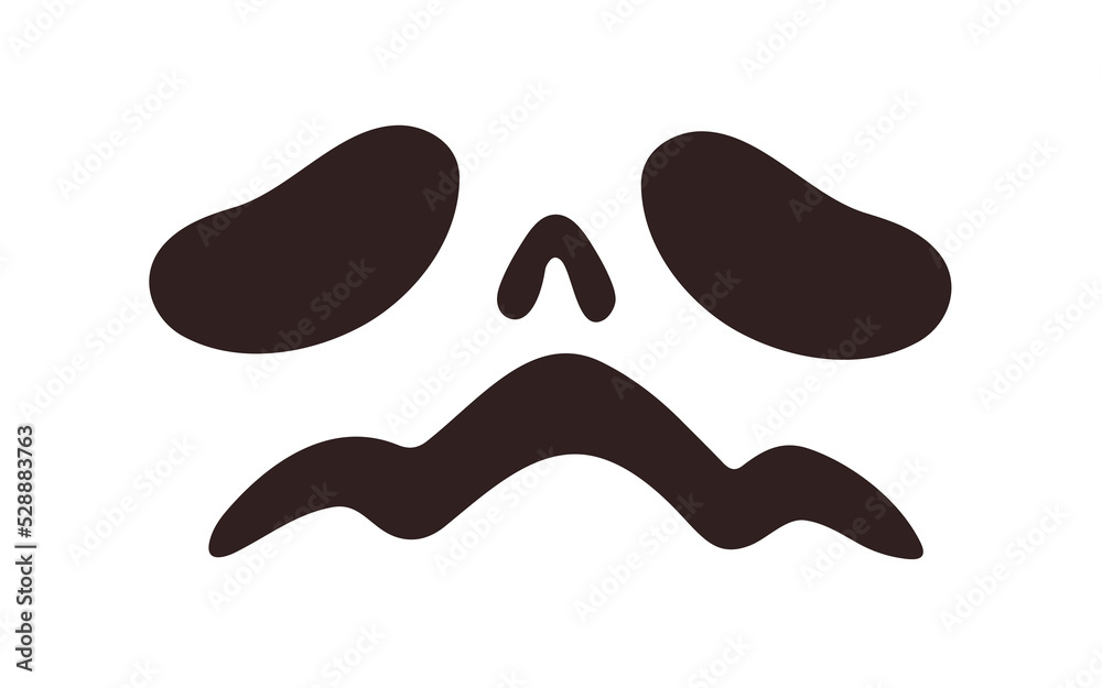 Sad Halloween face silhouette of creepy spooky monster. Gloomy ...