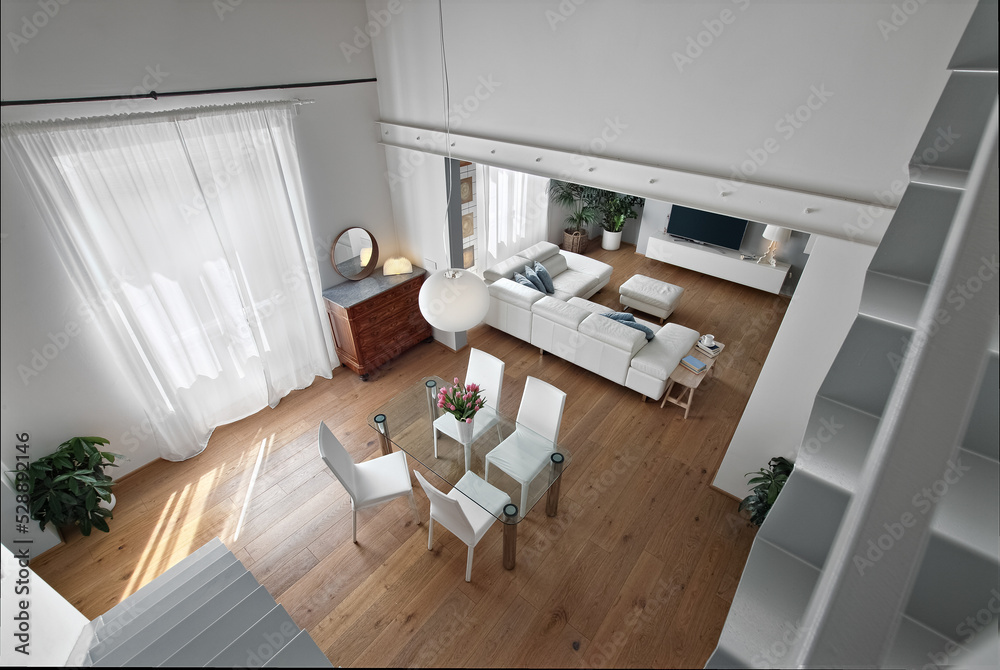 interior view of the apartment, in the foreground you can see from the ...