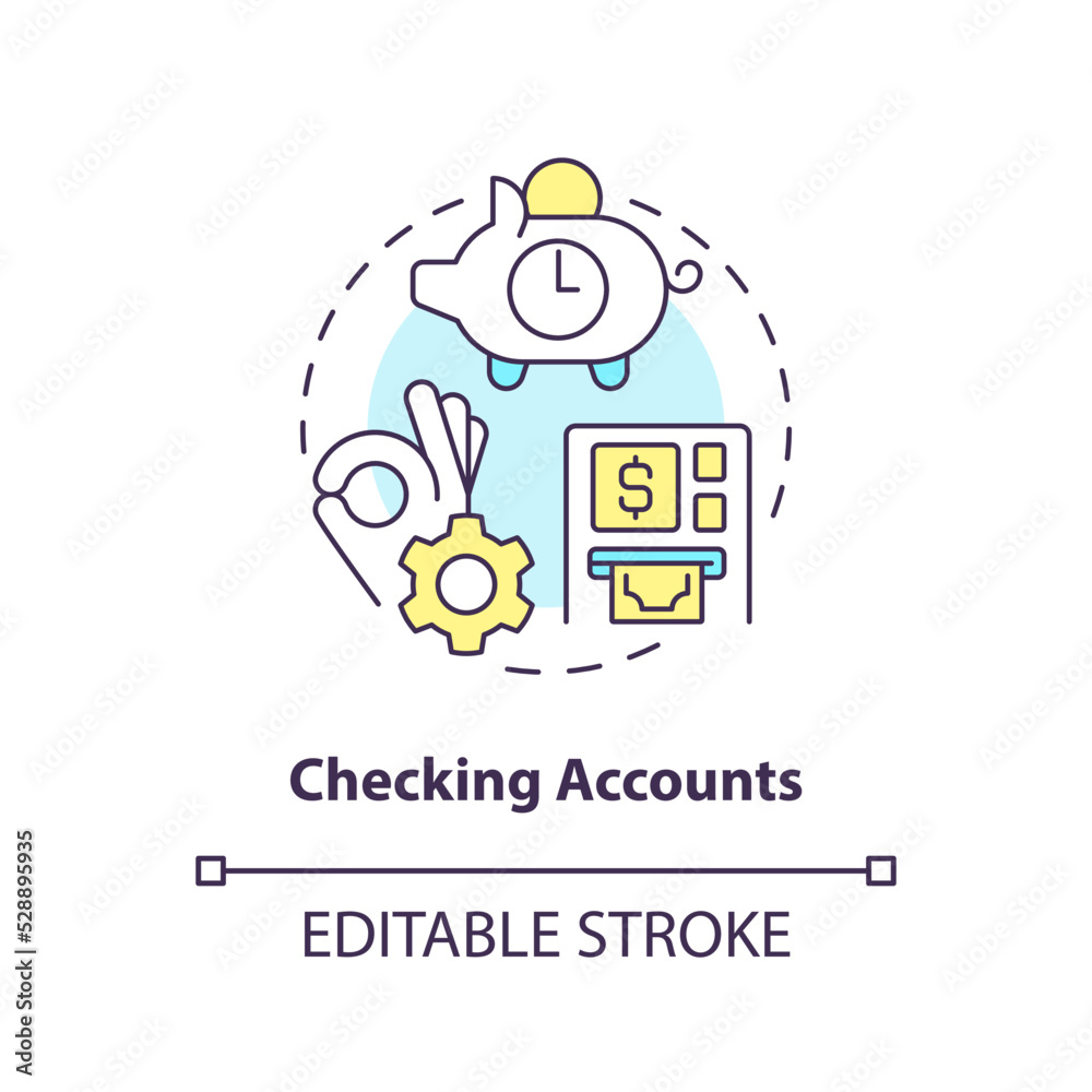 Checking accounts concept icon. Financial service. Business banking ...