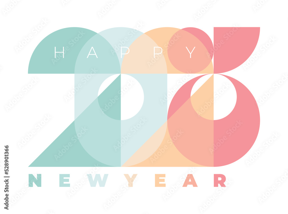 Card of vector multicolor numbers 2023 for poster, brochure, banner ...