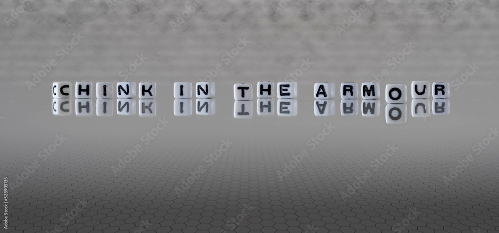 chink in the armour word or concept represented by black and white ...