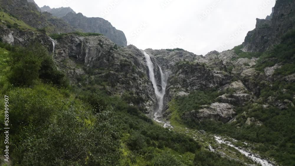 Shdugra waterfalls at Georgia Svaneti region. Shdugra waterfall – the ...