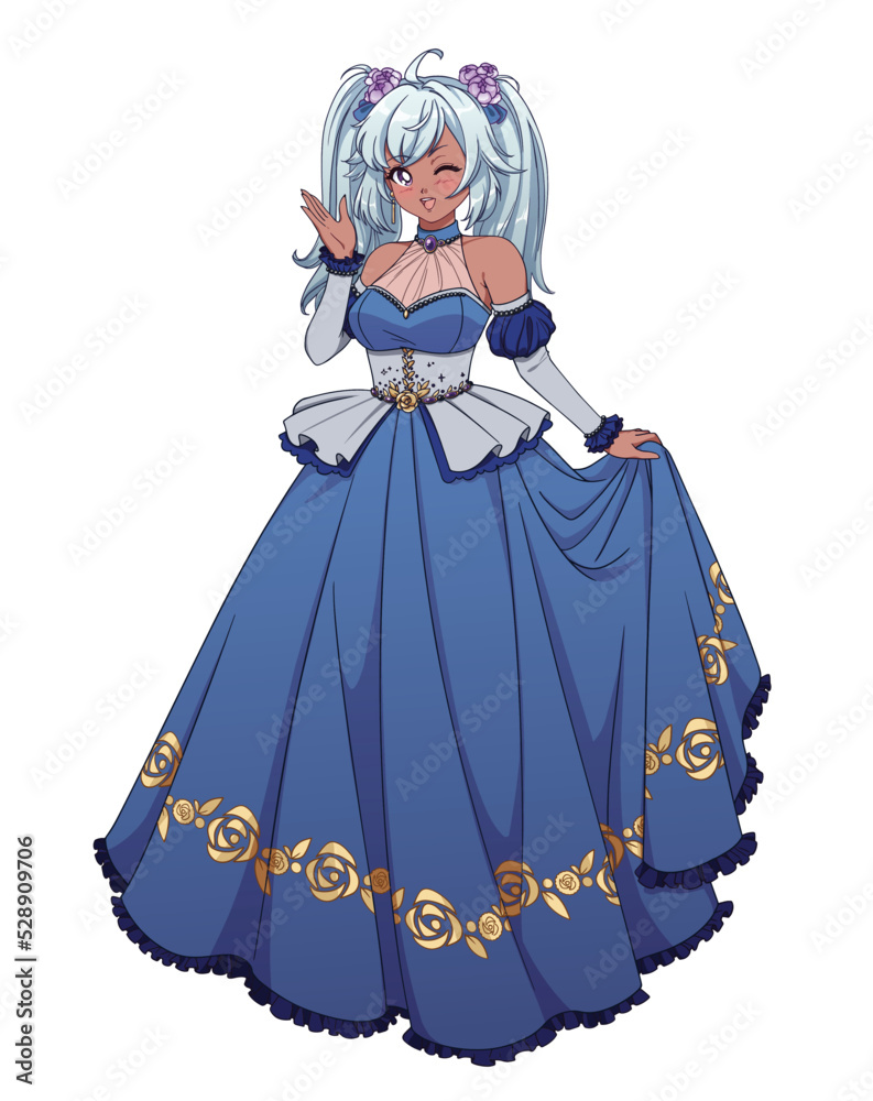 Vector illustration of anime princess standing Stock Vector | Adobe Stock