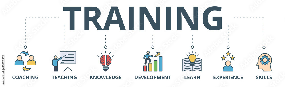Training banner web icon vector illustration concept for education with ...