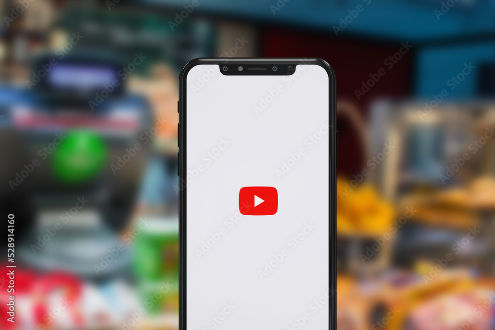 New York, USA - 1 September 2022: YouTube app on phone screen ...