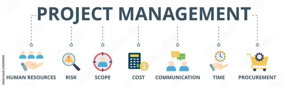 Vetor do Stock: Project management banner web icon vector illustration ...