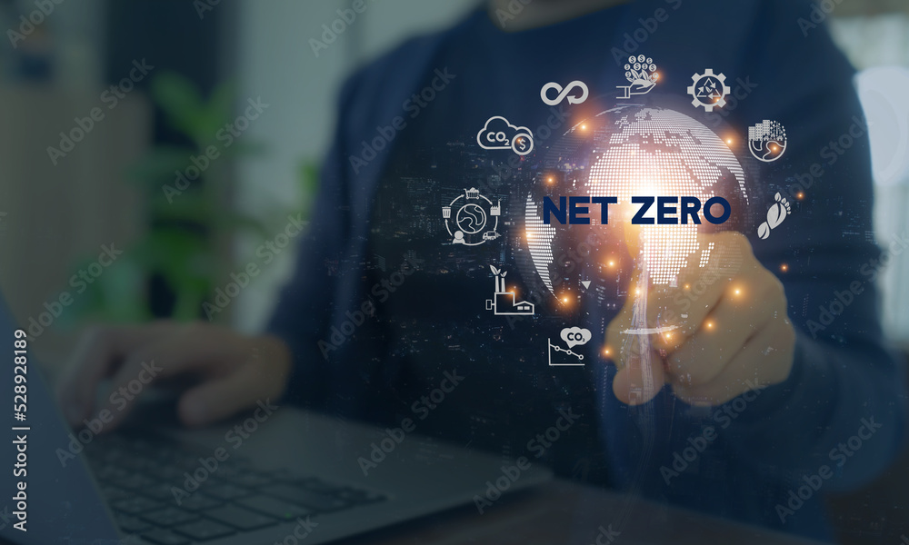 Net zero and carbon neutral concept. Greenhouse gas emissions target ...
