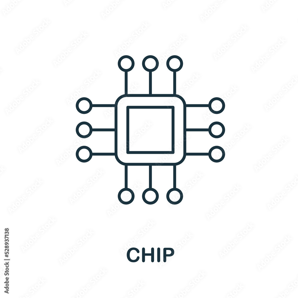 Chip icon. Simple element from technology collection. Line Chip icon ...
