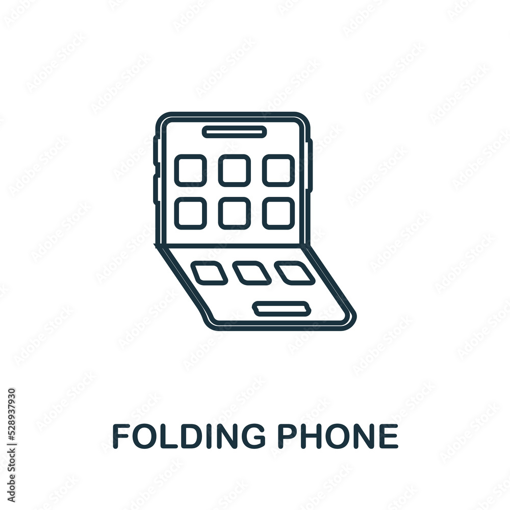 Folding Phone icon. Simple element from technology collection. Line ...