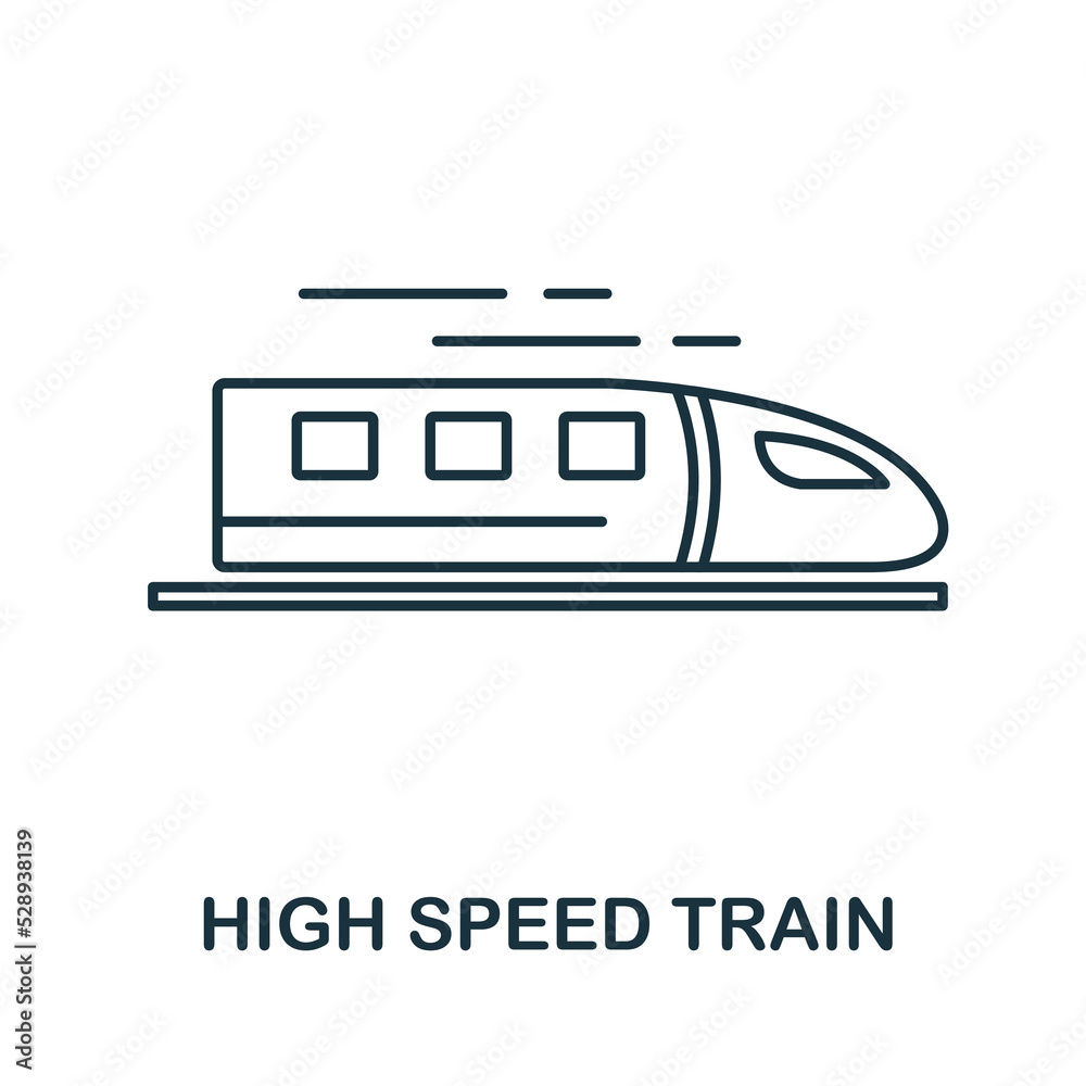 High Speed Train icon. Simple element from technology collection. Line ...